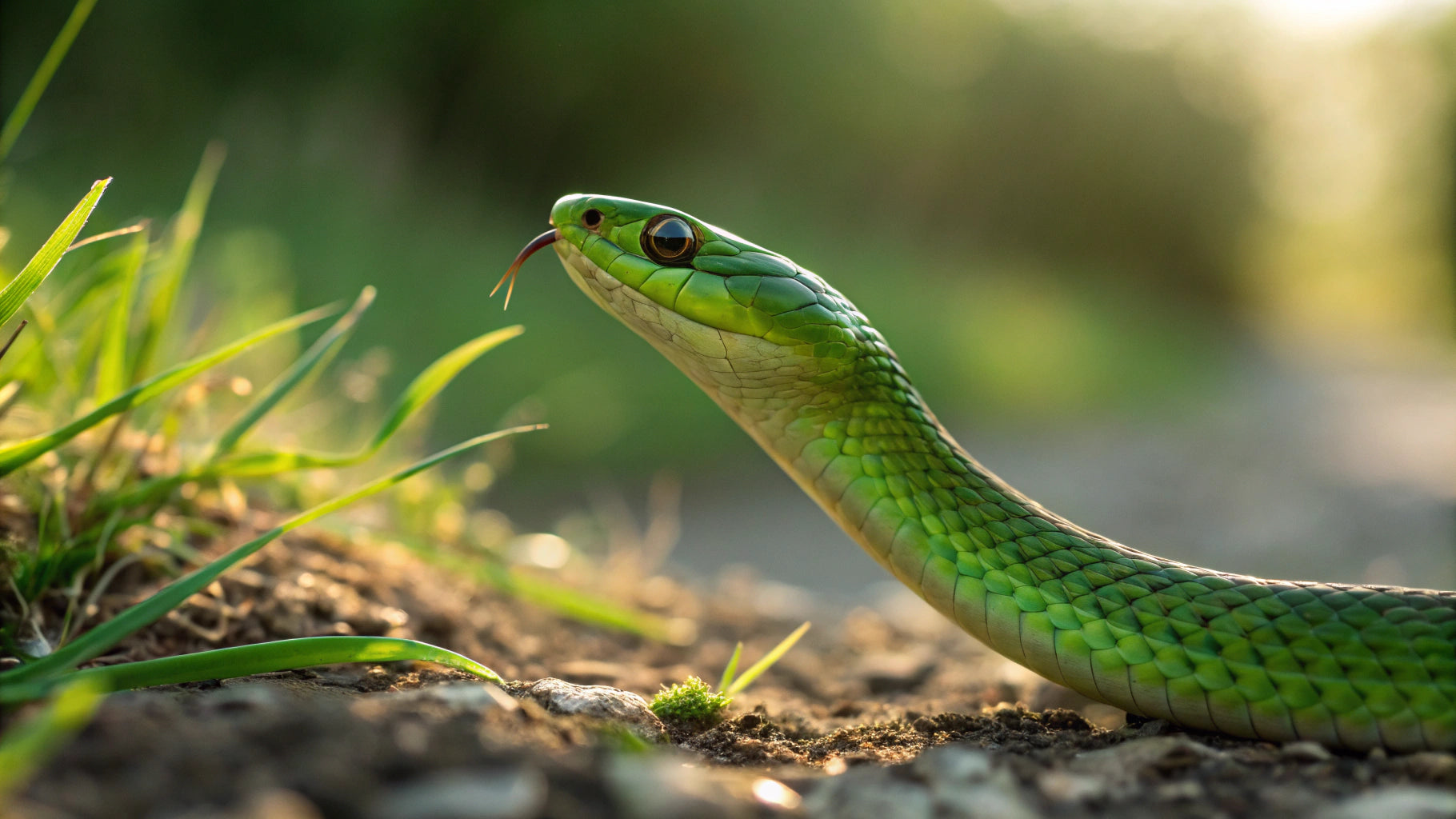 do rough green snakes bite