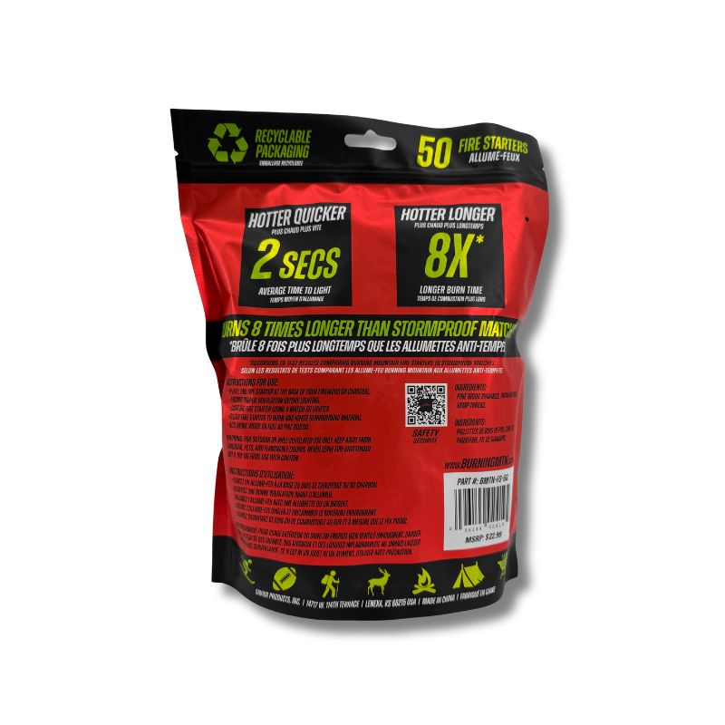 BattlBox | Burning Mountain Fire Starters (50-Pack) - Battlbox.com