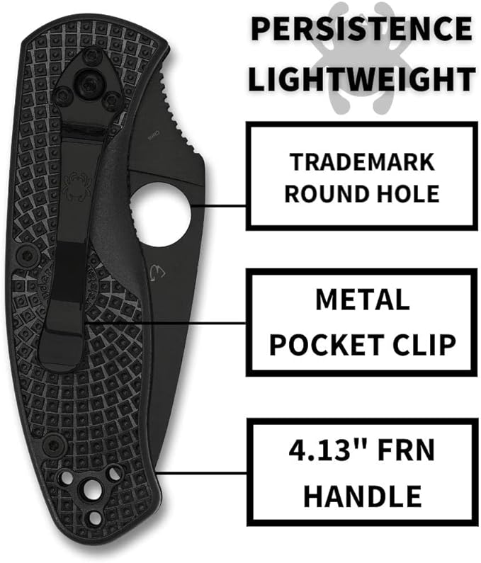 Spyderco PERSISTENCE Lightweight Black Blade - C136PBBK - Battlbox.com