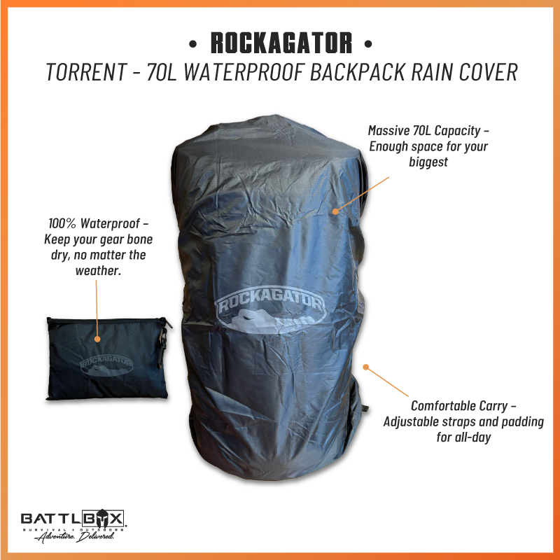 BattlBox | Rockagator TORRENT - 70 Liter Waterproof Backpack Rain Cover ...