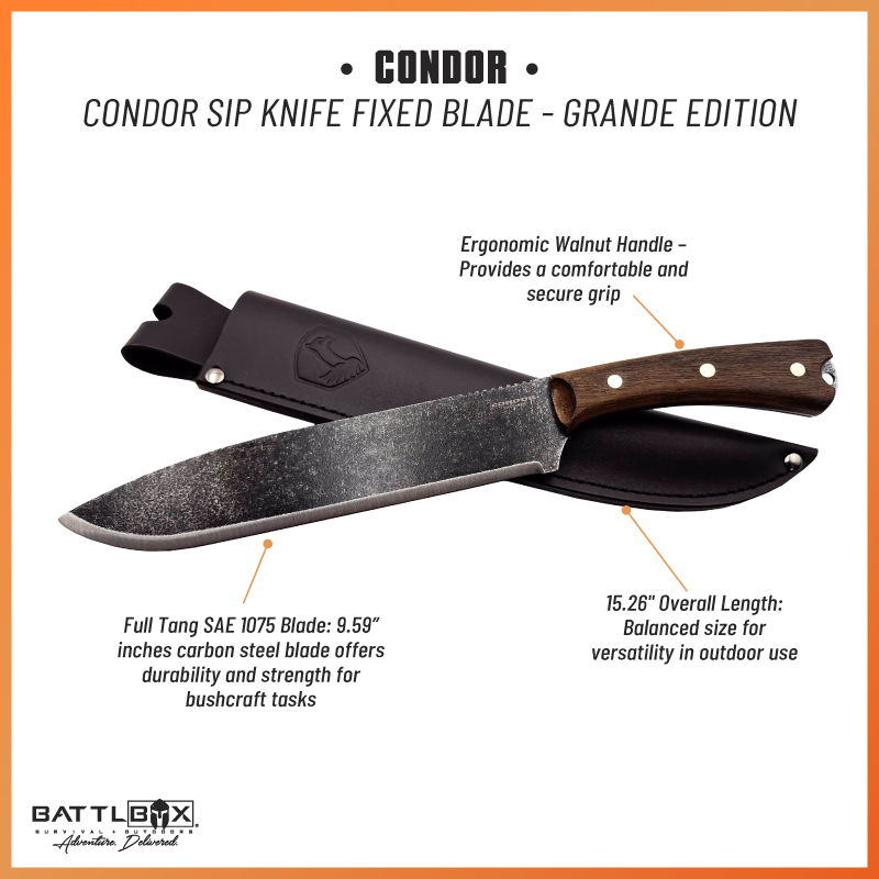 BattlBox | Condor Sip Knife Fixed Blade - Grande Edition - Battlbox.com