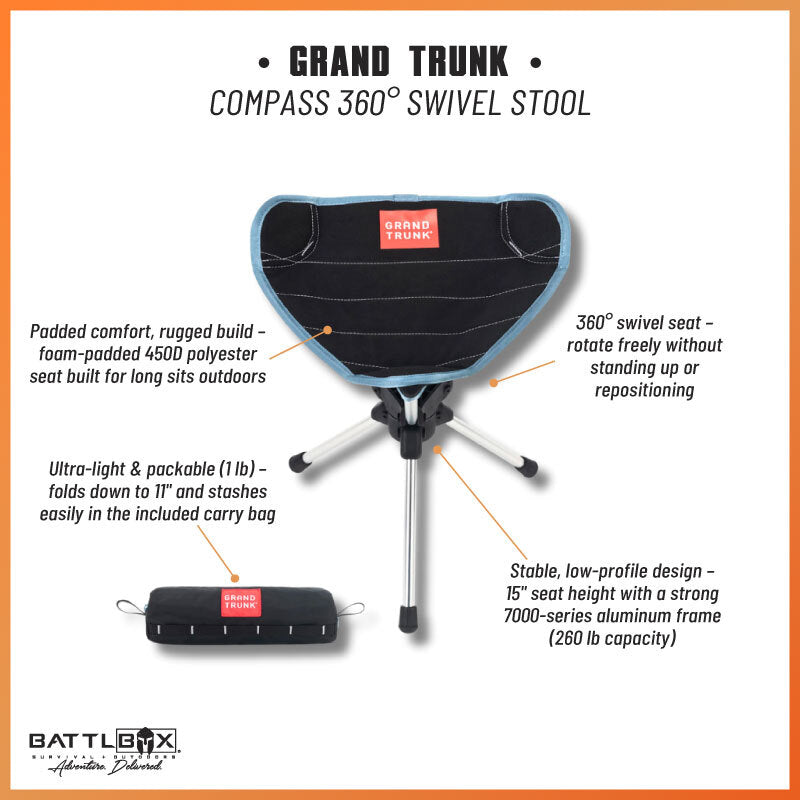 BattlBox | Grand Trunk Compass 360° Swivel Stool - Battlbox.com