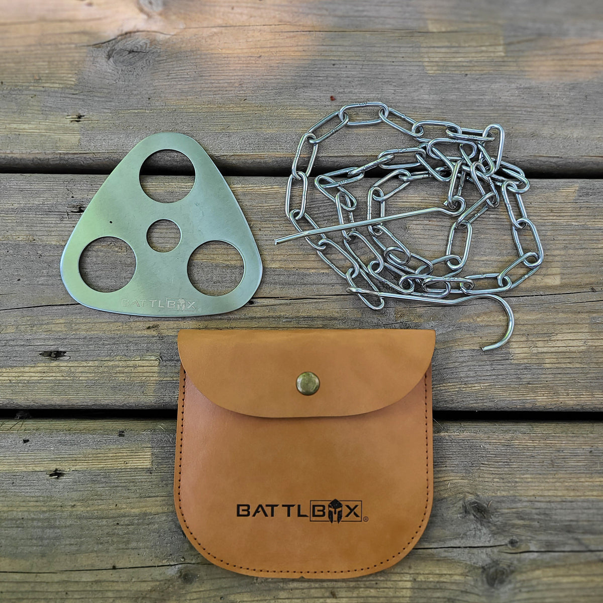 BattlBox Camping Tripod Board With Adjustable Chain & Hook - Battlbox.com