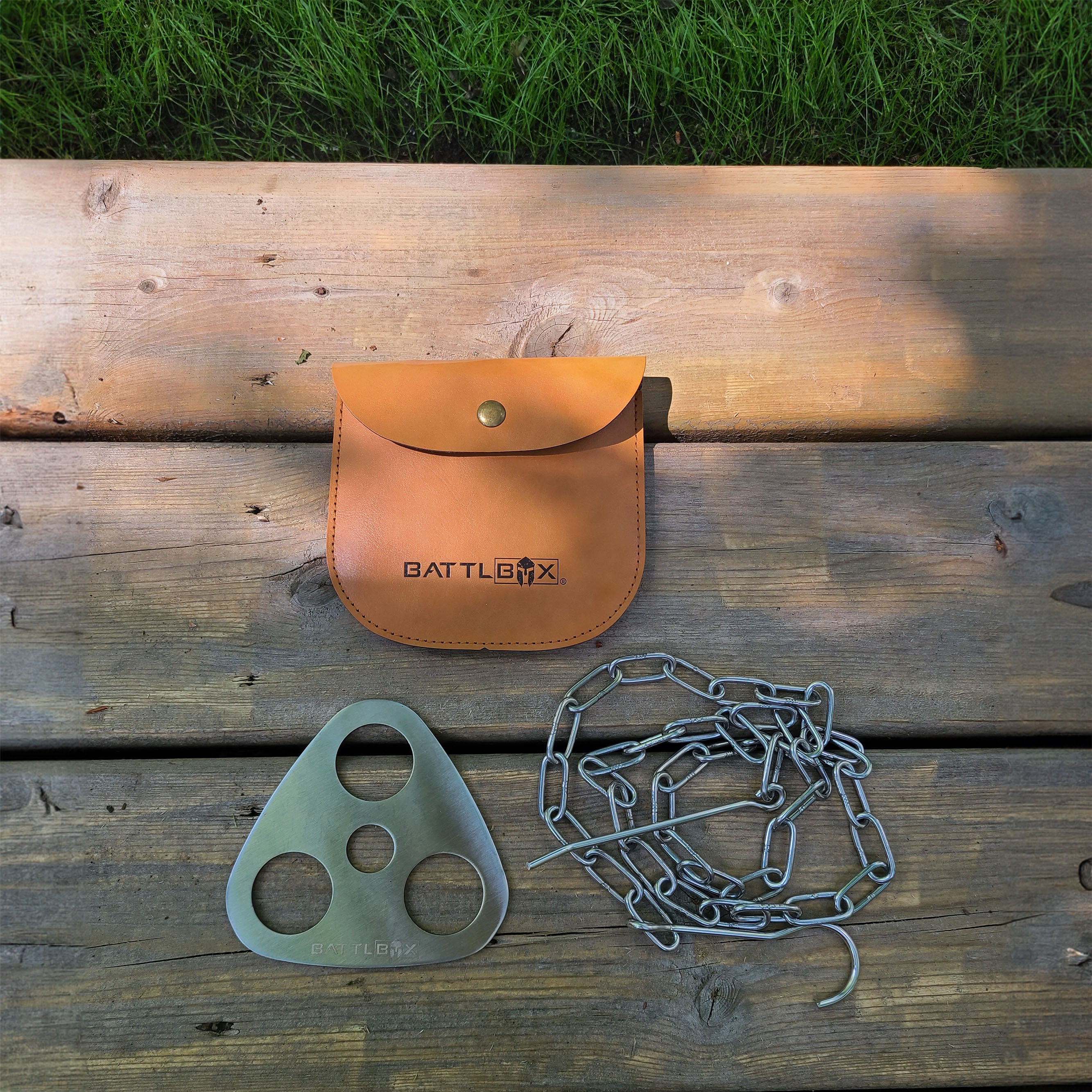 BattlBox Camping Tripod Board With Adjustable Chain & Hook - Battlbox.com