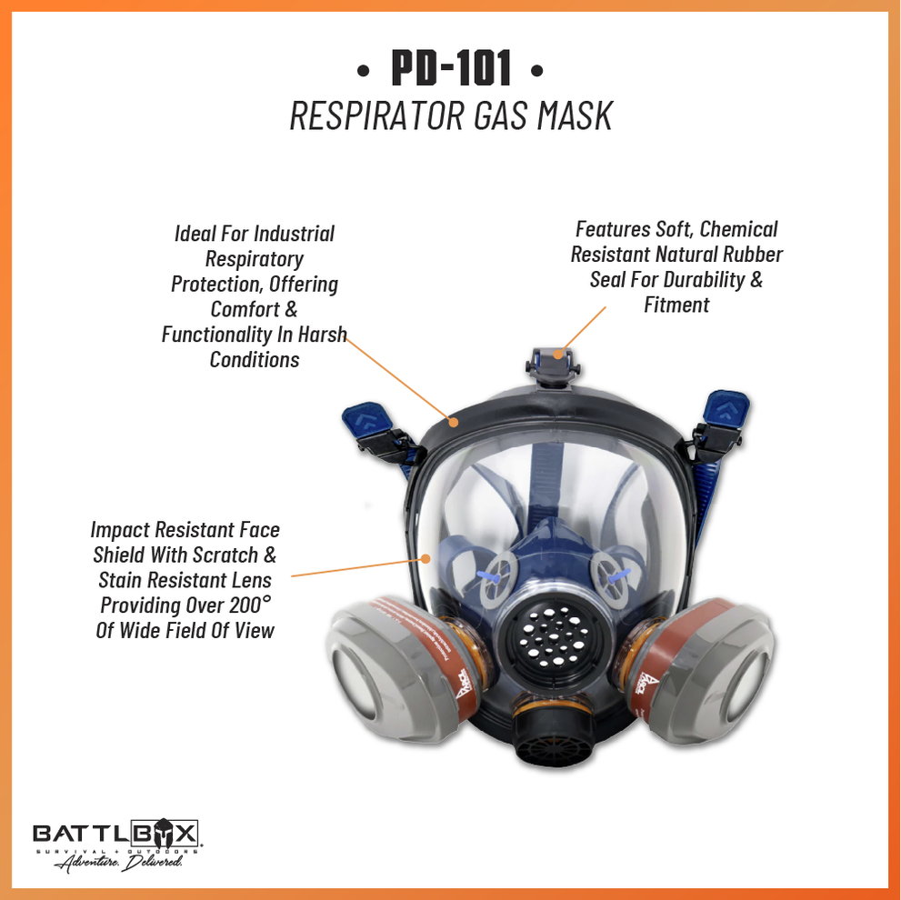 BattlBox | Parcil Safety PD-101 Full-Face Respirator Gas Mask - Battlbox.com