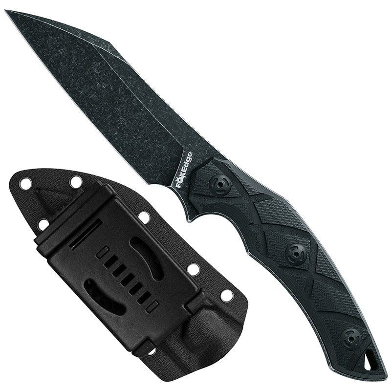 Fox Edge Lycosa Fixed Knife, 8Cr13MoV Wharncliffe Full Tang Blade, G10 ...