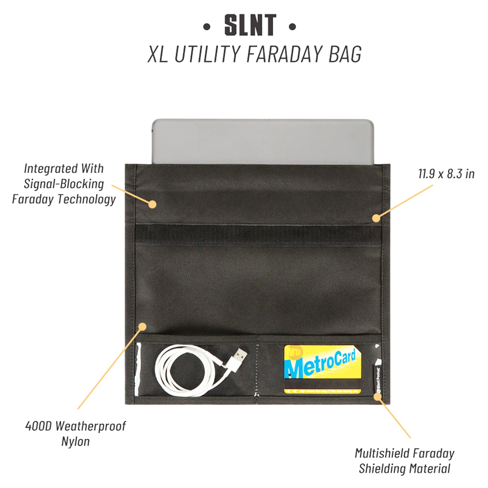 SLNT XL Utility Faraday Bag for Multiple Devices - Battlbox.com