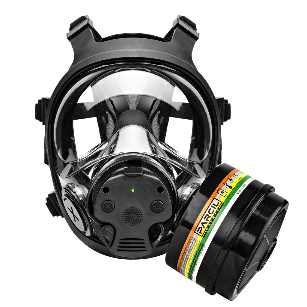 Parcil Safety NB-100E Tactical Gas Mask with Electronic Voice Amplifie ...