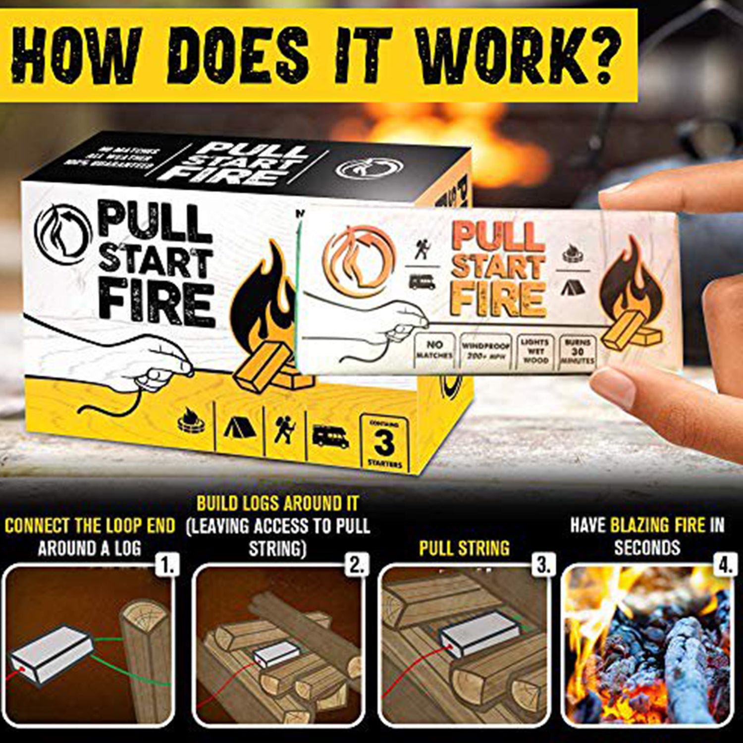 Pull/Start/Fire Fire Starters - Battlbox.com
