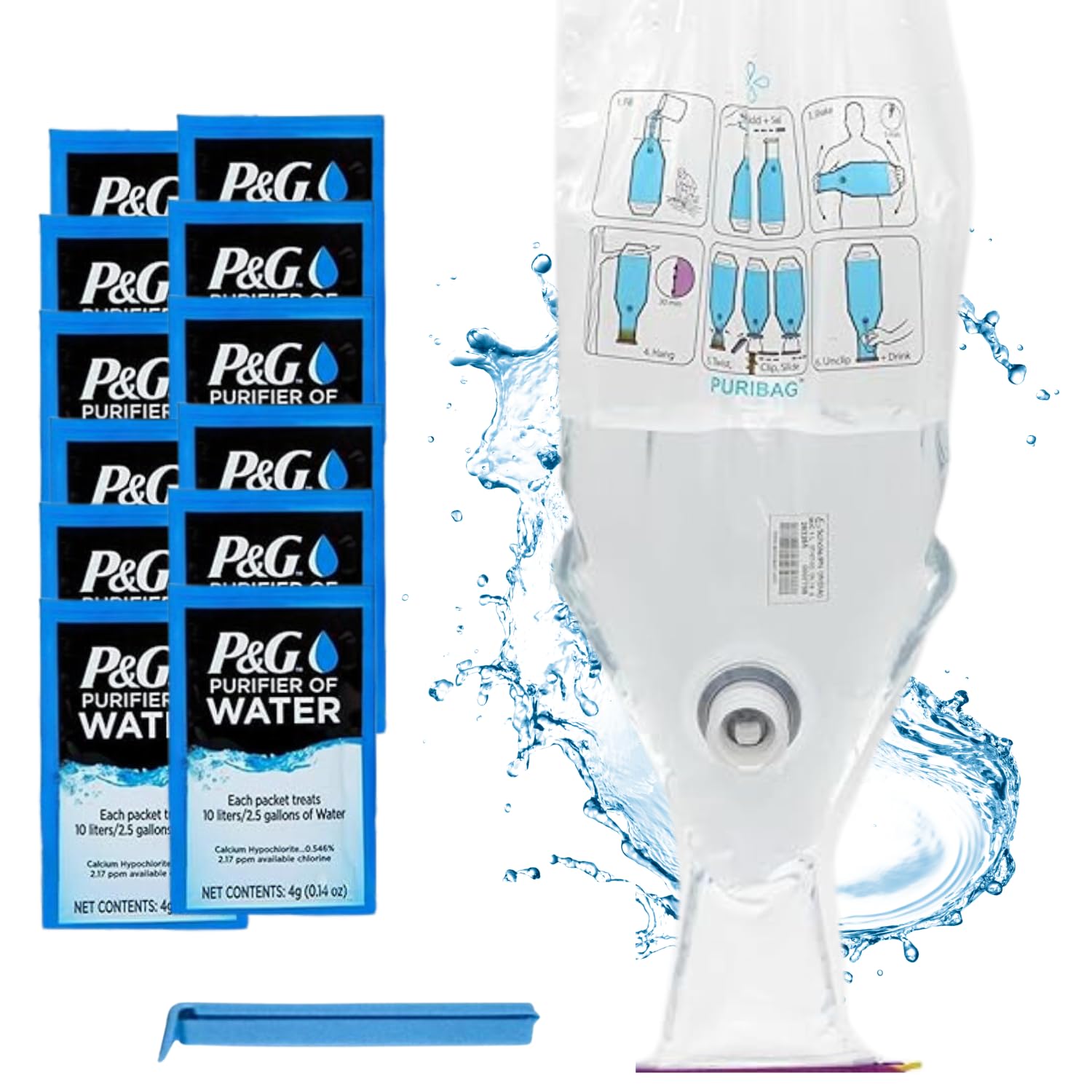 Puribag with P&G Water Filter Packets - Battlbox.com