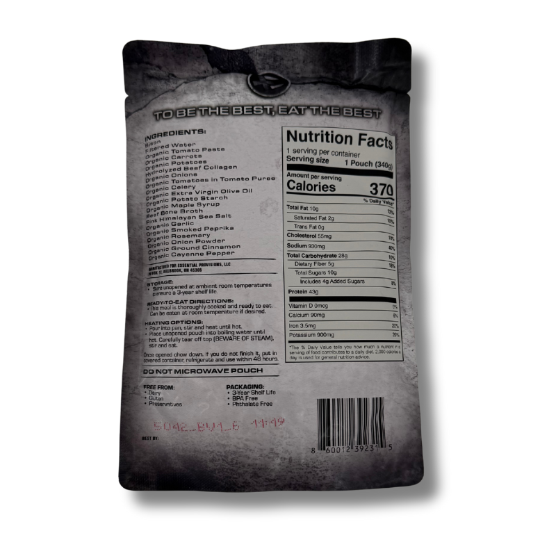 Essential Provisions Field Fuel - Hearty Bison Stew - Battlbox.com