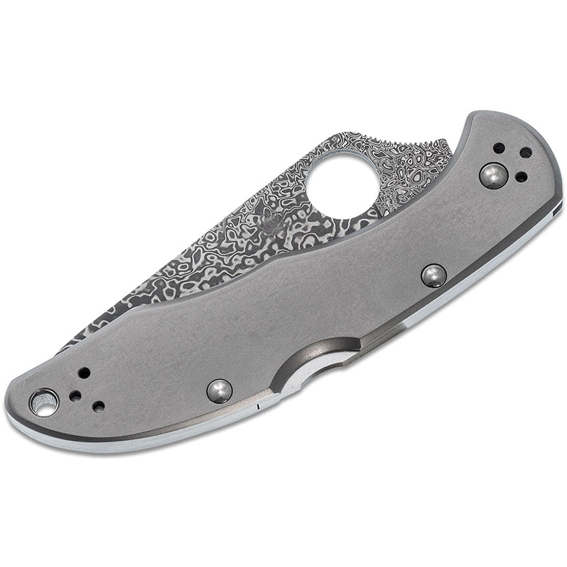 Spyderco Delica 4 - Titanium Handle Damascus Blade - C11TIPD - Battlbox.com