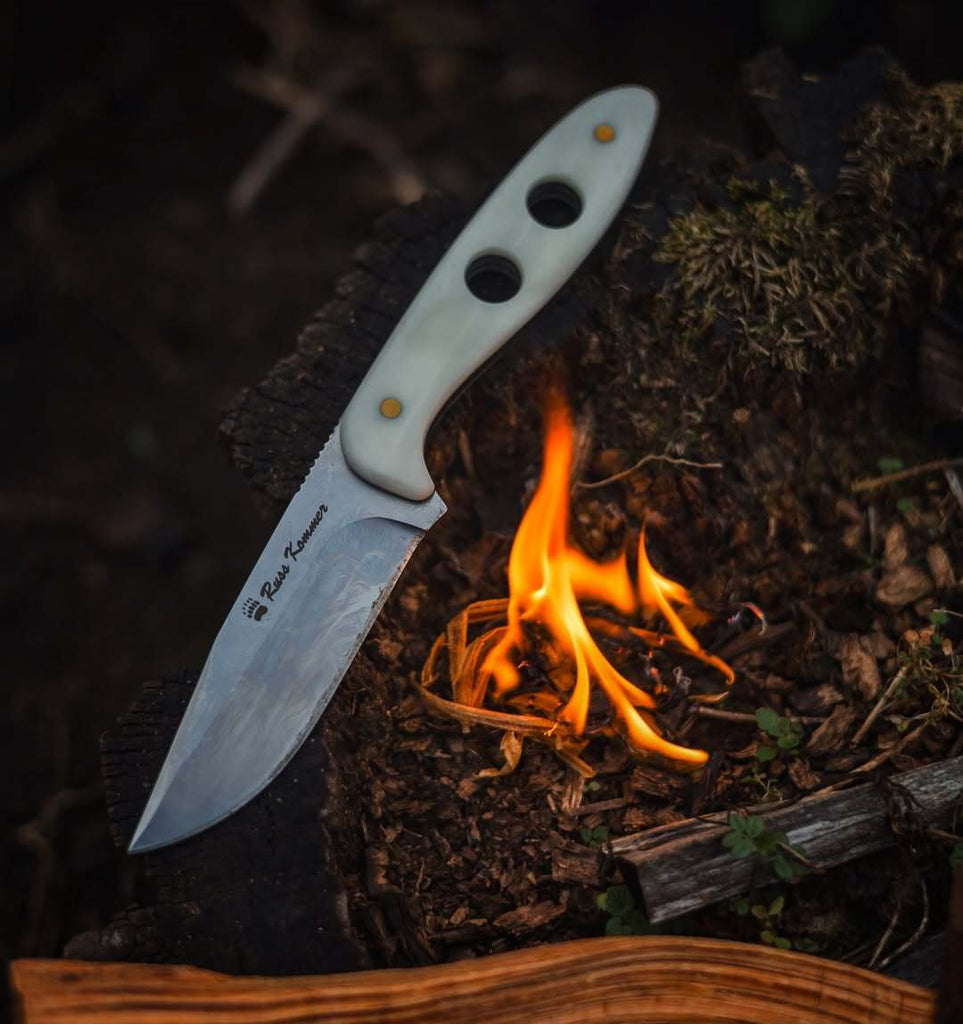 Ox Bone Whiteout Fixed Blade By Russ Kommer - Battlbox.com