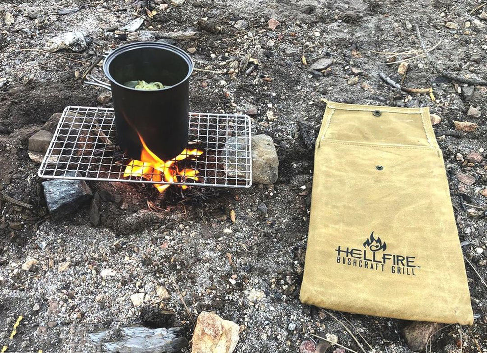 HellFire Bushcraft Stainless Steel Grill Set - Battlbox.com