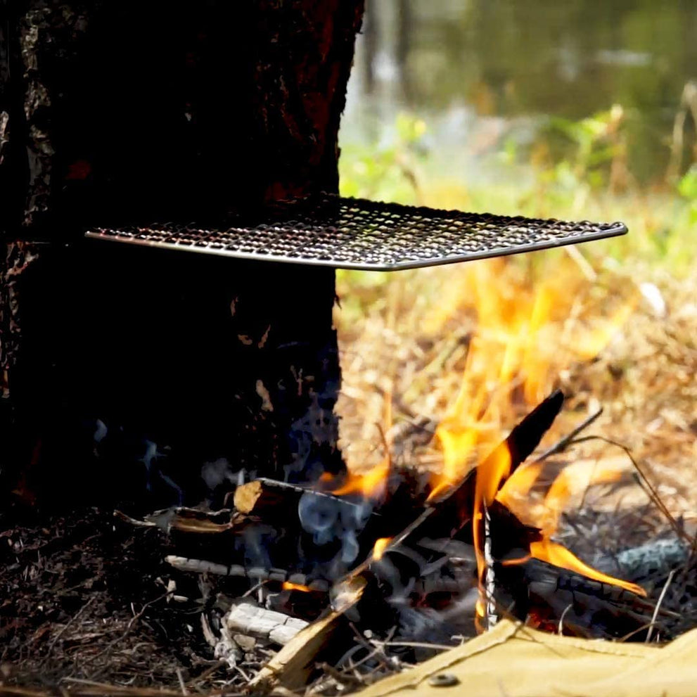 HellFire Bushcraft Stainless Steel Grill Set - Battlbox.com