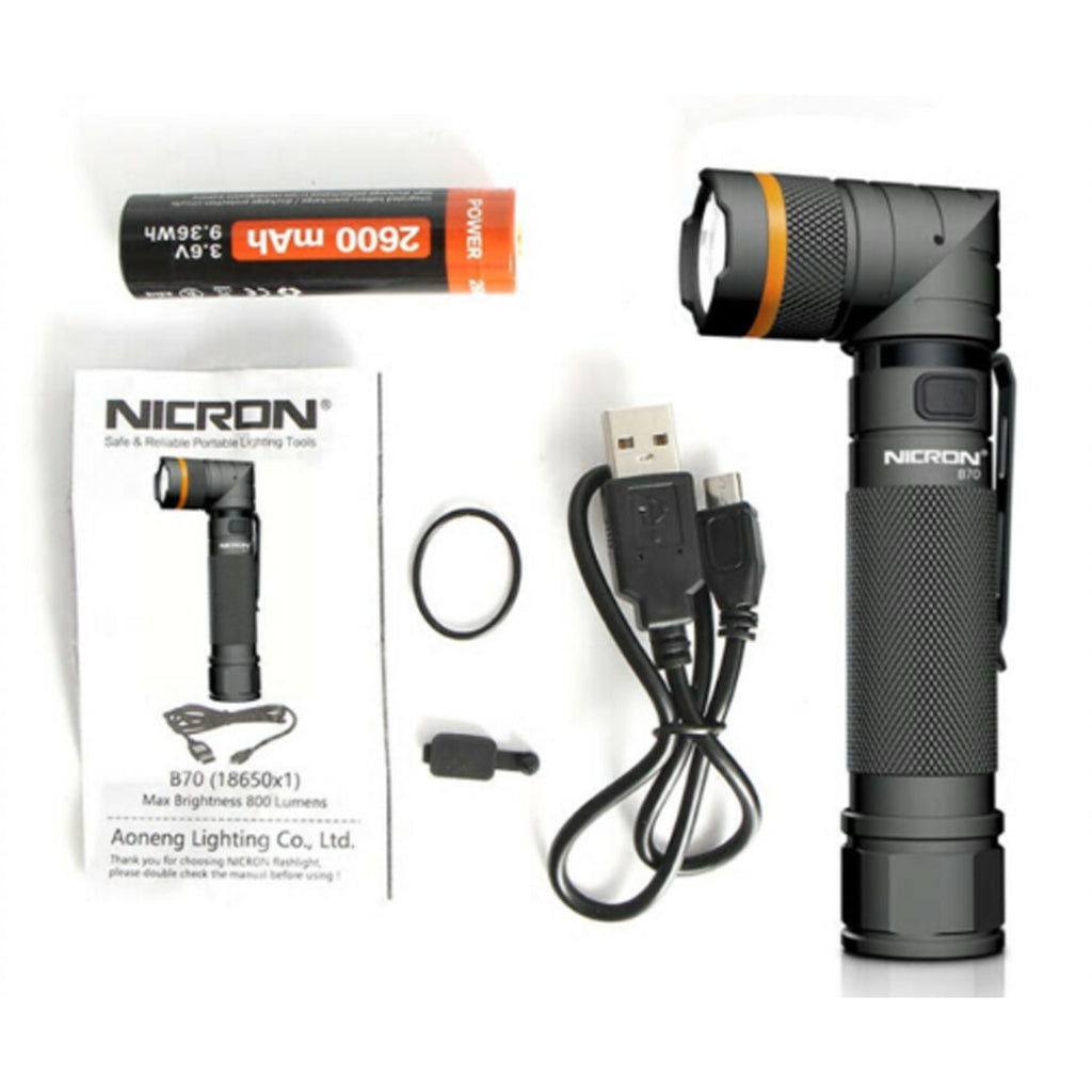 Nicron B70 Anglehead Rechargeable Flashlight - Battlbox.com