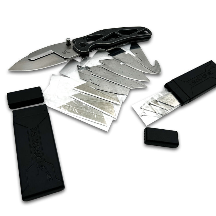 RAZORBACK Signature Folding Knife, 9 Interchangeable Blades - Battlbox.com