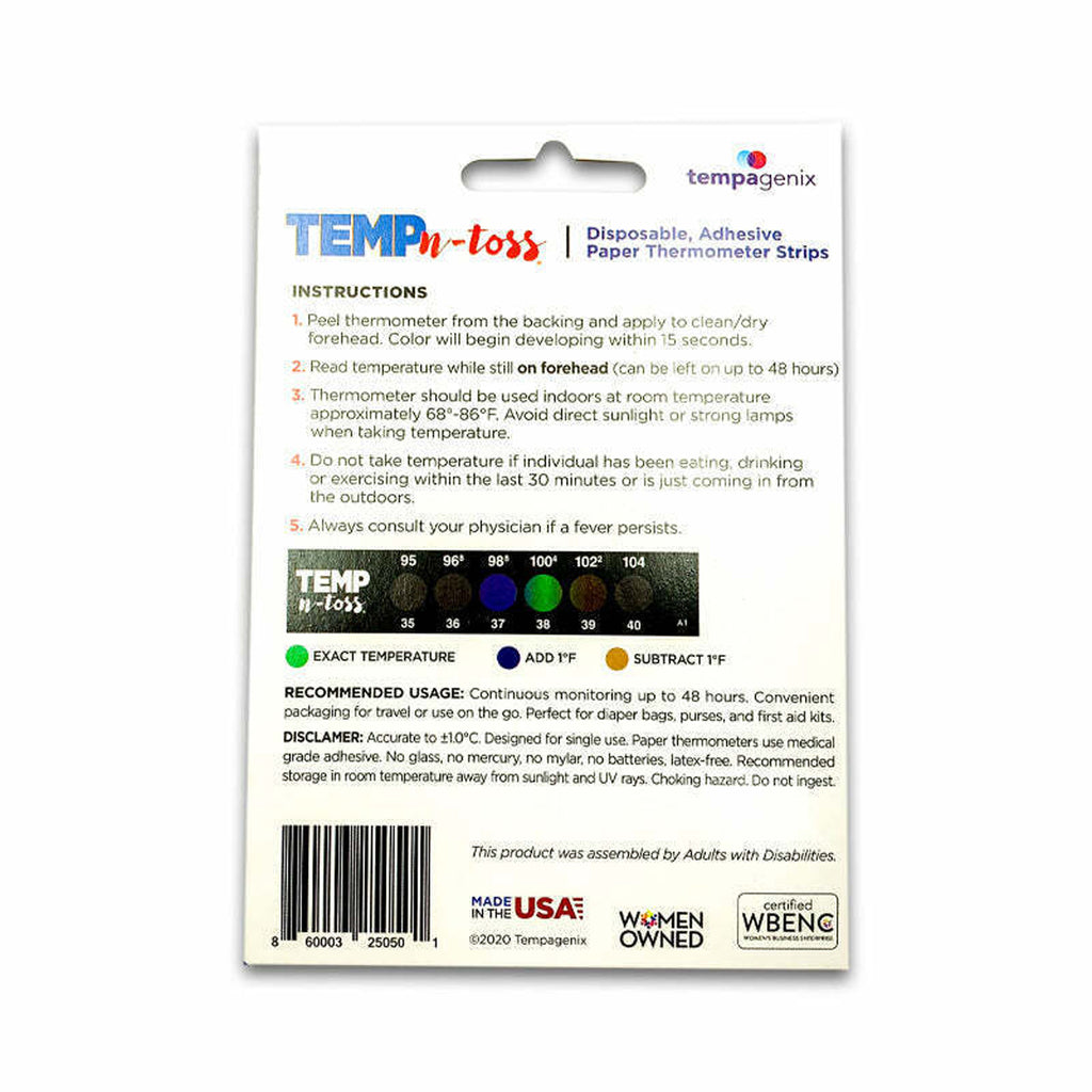 Temp-N-Toss Disposable Forehead Thermometer Strips - Battlbox.com